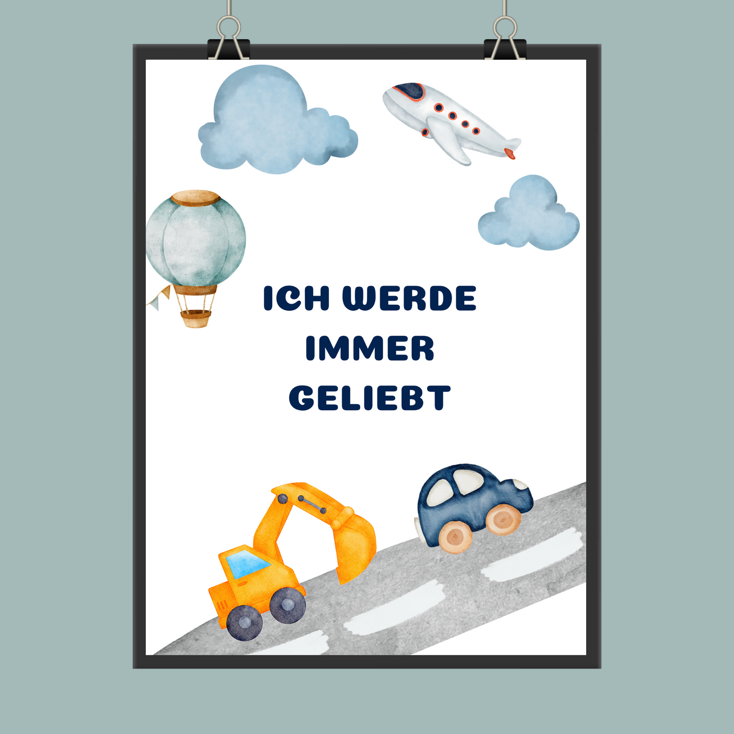 Affirmationsposter mit Fahrzeugen fürs Kinderzimmer "du wirst immer ...