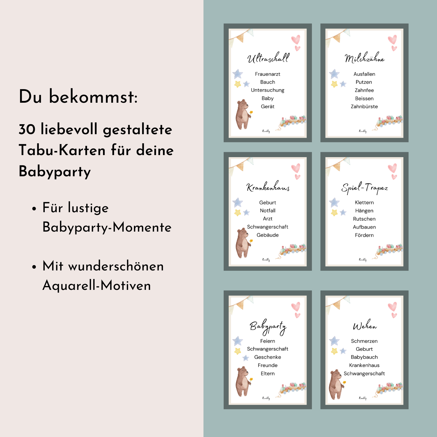 Babyparty Spiel Tabu zum Raten - Babyparty karten zum ausdrucken ...