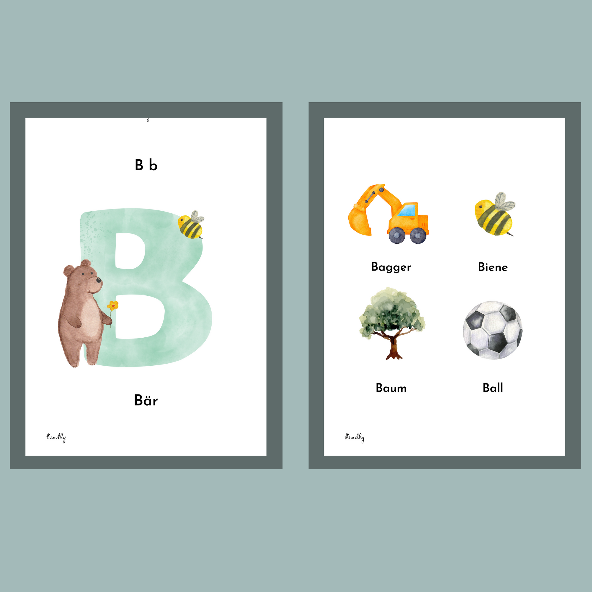27 ABC Lernkarten FDin A6 Naturpapier für Schulkinder und ...